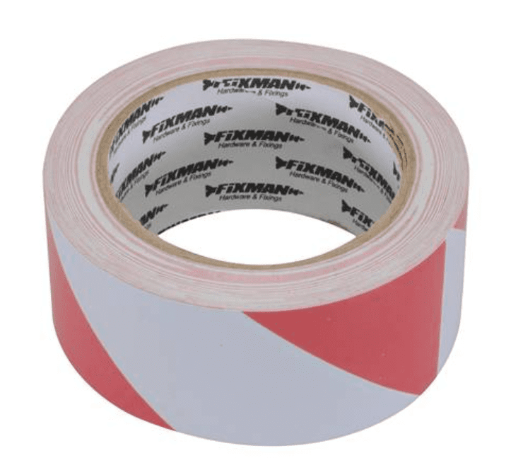 Red and white striped tape